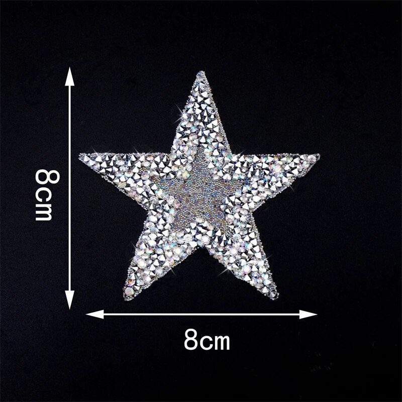 Блестящие звезды OMZHIMO 2Pcs, silver ab 2