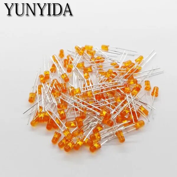 Светодиоды 3 мм оранжевые YUNYIDA 100шт