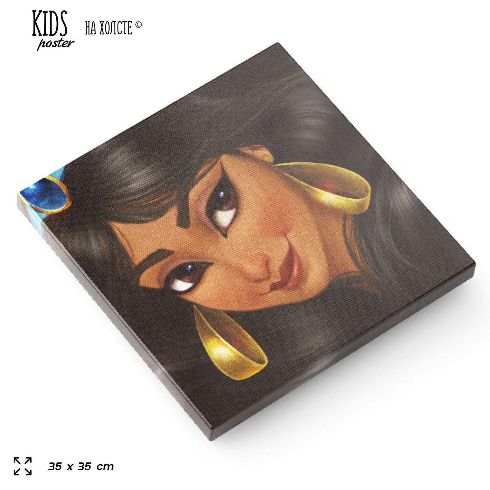 Картина к мультфильму Алладин, принцесса Жасмин, 35х35 см, холст с печатью на подрамнике, интерьерная, SilverPlane