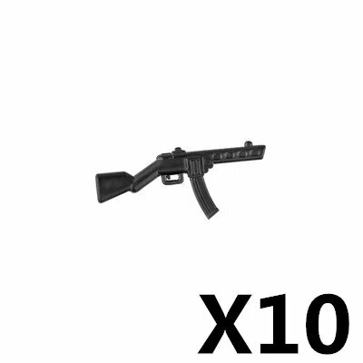 Конструктор BRICKPANDA Военные солдаты WW2, черный, 10 шт.