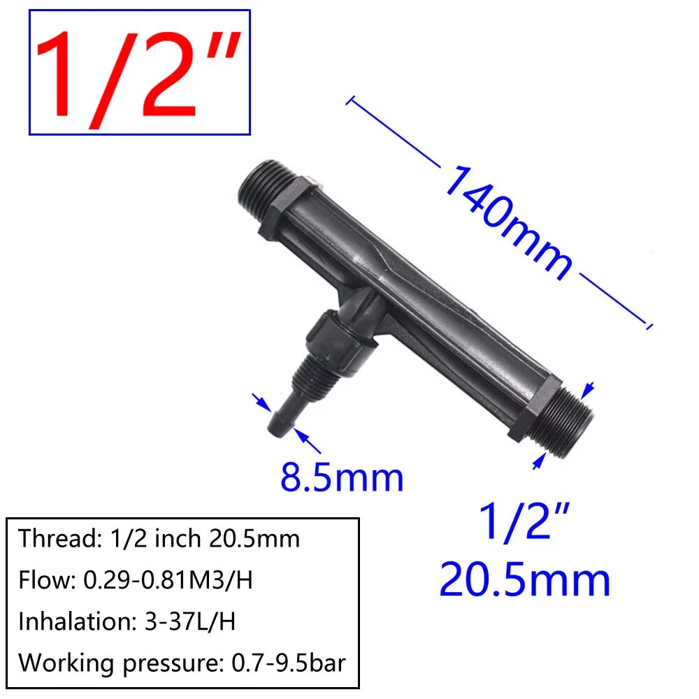 Инжектор для удобрений Вентури ZWDZJL Черный, G1 I 2 inch