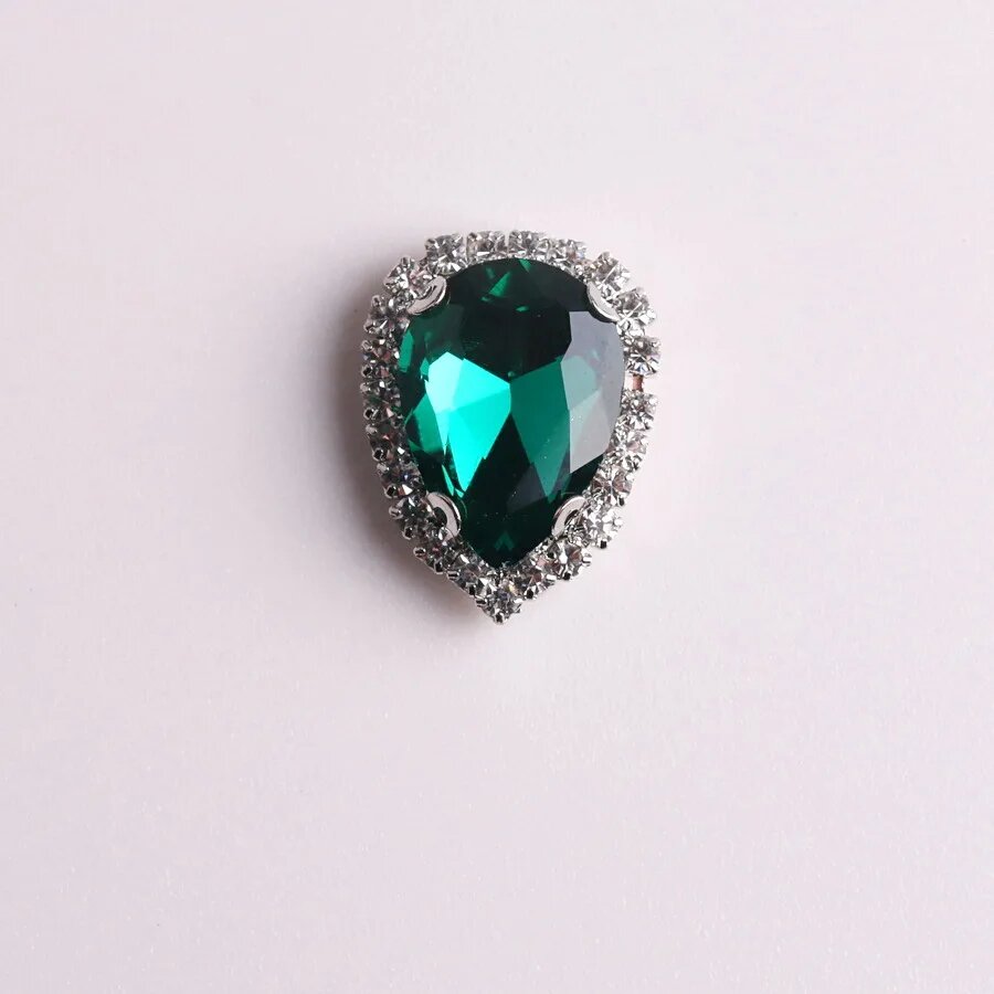 Изумрудные кристаллы капли 13x18mm, 10шт, A11 Emerald