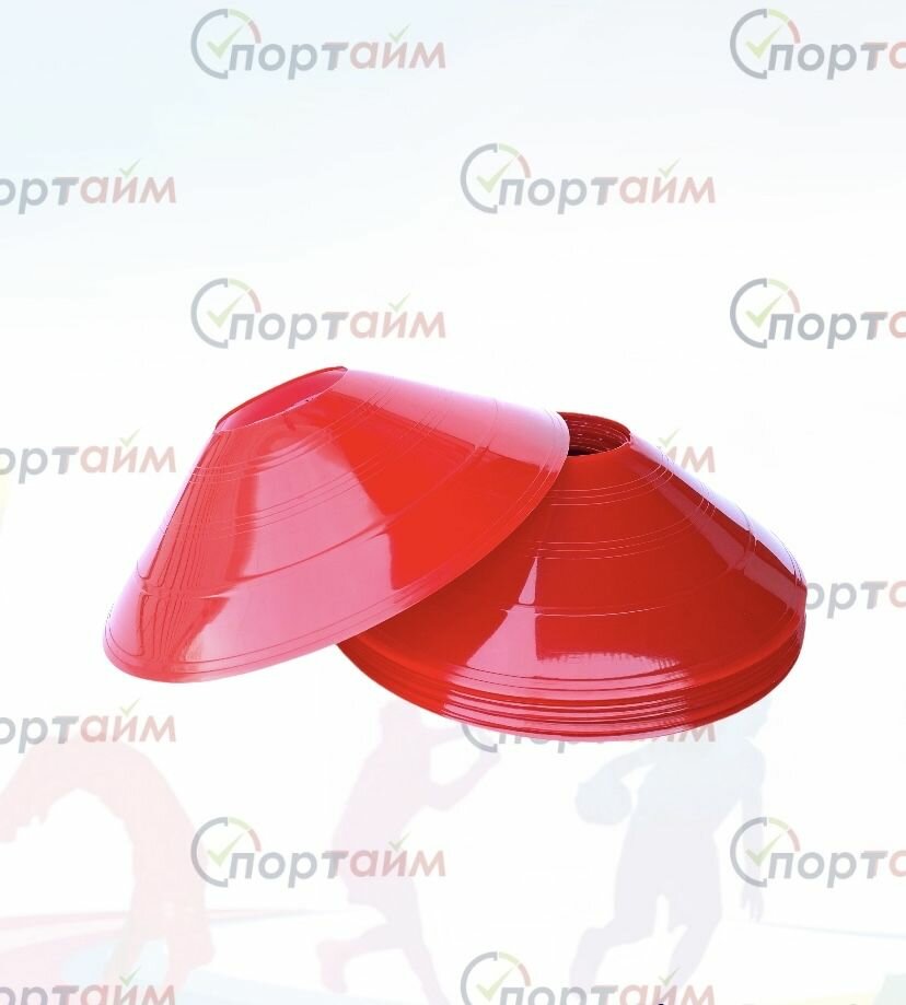 Конус разметочный, фишка, 10 штук, красные