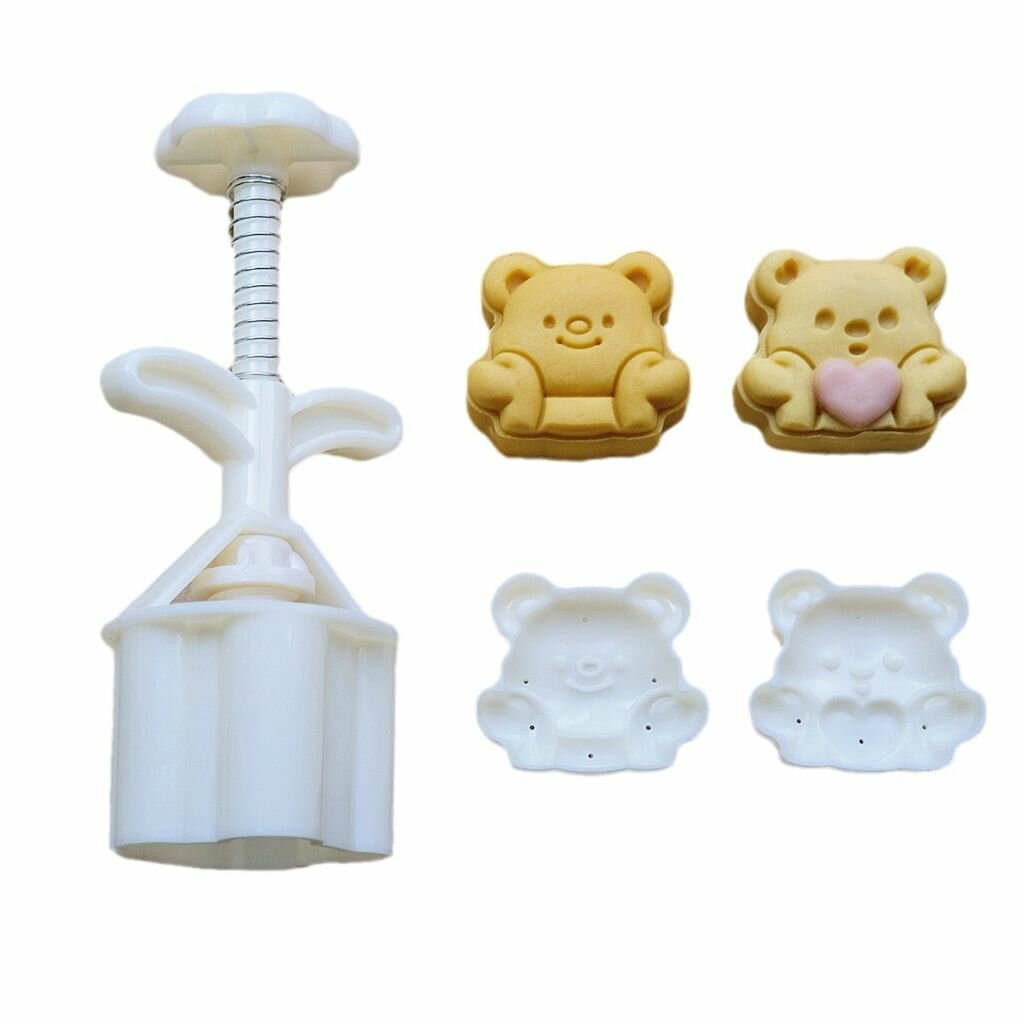 Формы для печенья с сердечком и мишкой, формы для лунного торта, Ручной пресс-формы для выпечки на праздник Середины осени