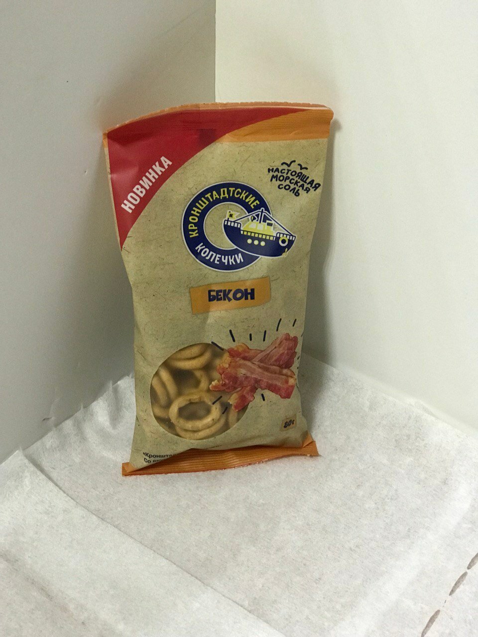 Сушки Невская Сушка "Кронштадские Колечки", с беконом, без сахара, 80г