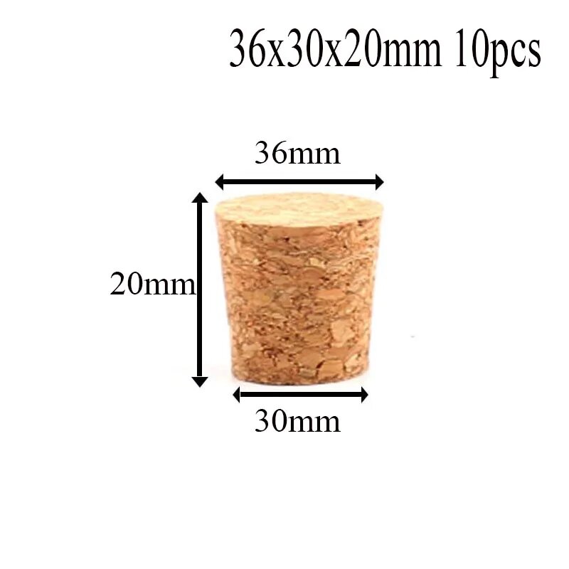 Деревянные пробки для пробирок 8-58 мм 36x30x20mm 10pcs