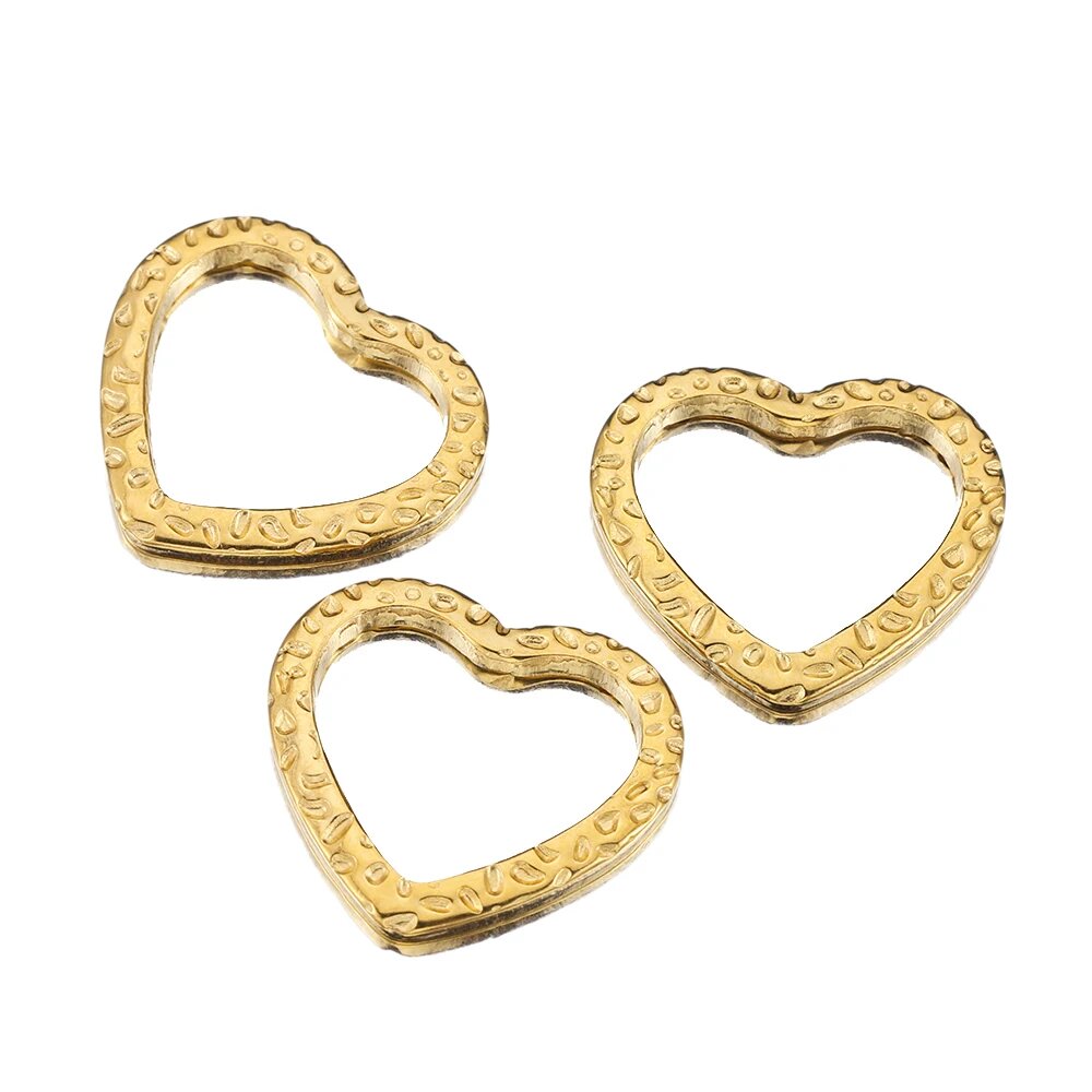 Шармы сердечки из нержавеющей стали, 10 шт, Big-Gold Color