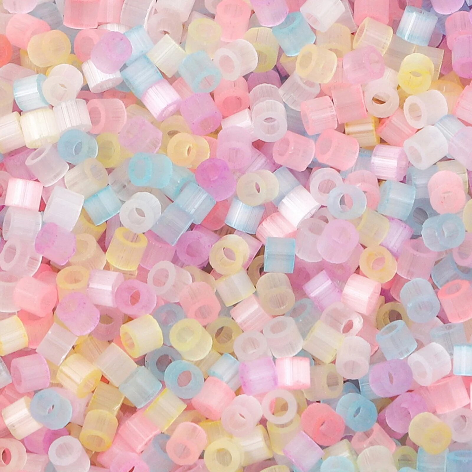 Цилиндрические стеклянные бусины кошачий глаз 10 г Розовый, Multicolor