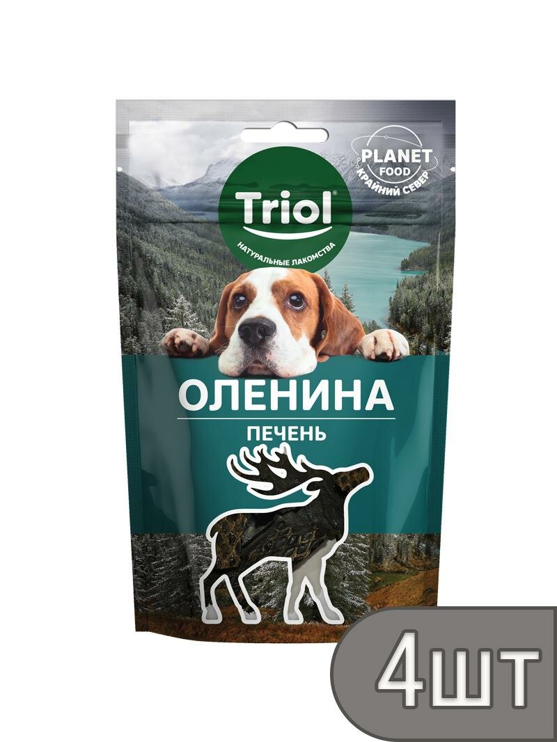 Triol Набор 4 шт Лакомство для собак PLANET FOOD "Печень оленя", 50г 0.2 кг