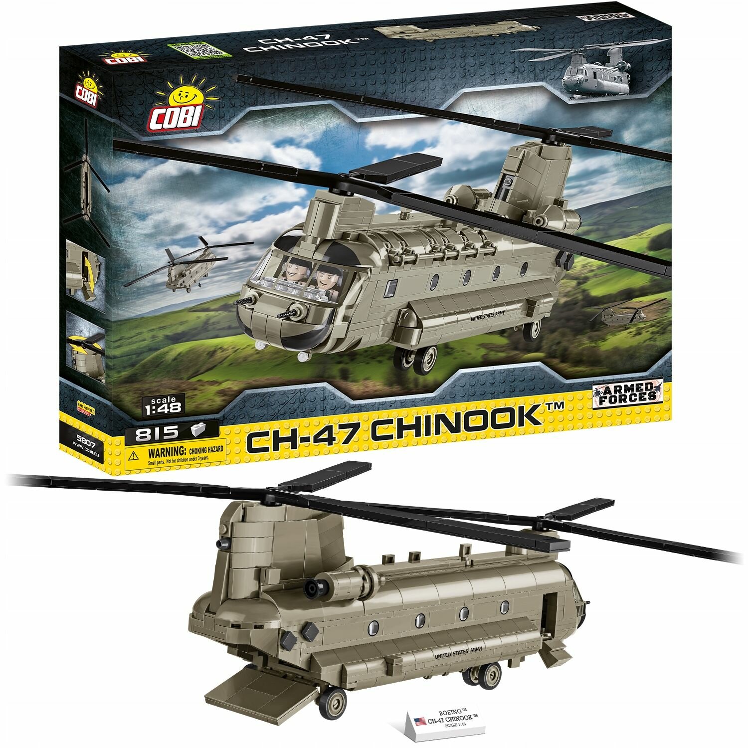 Конструктор пластиковый Cobi CH-47 CHINOOK - Вертолет Чинук - 815эл. - Коби 5807