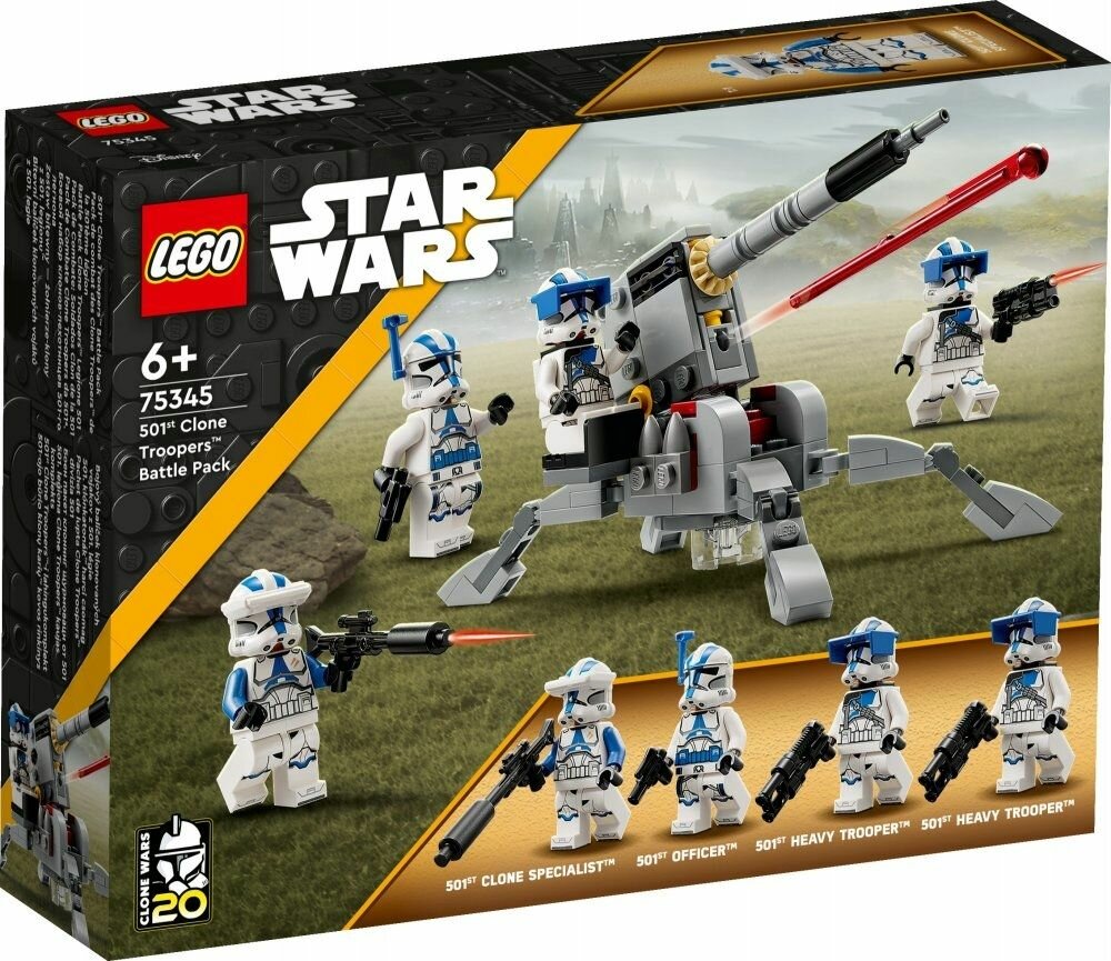 Конструктор LEGO Star Wars - Боевой набор Солдаты-клоны 501-го легиона - Лего Звездные Войны 75345