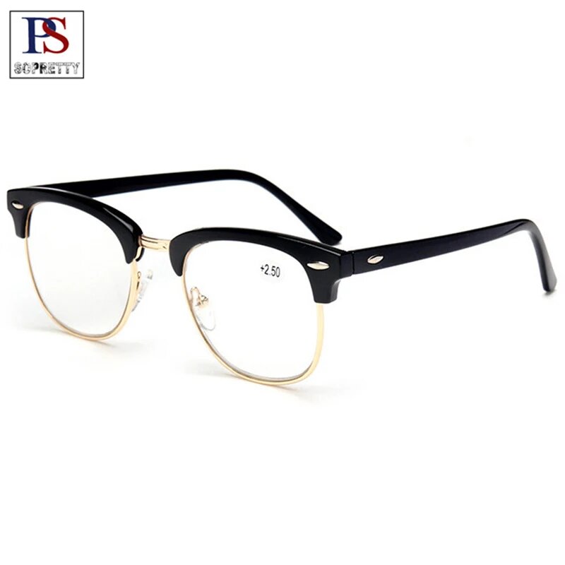 Очки для чтения SOPRETTY Shiny Black-Silver +150