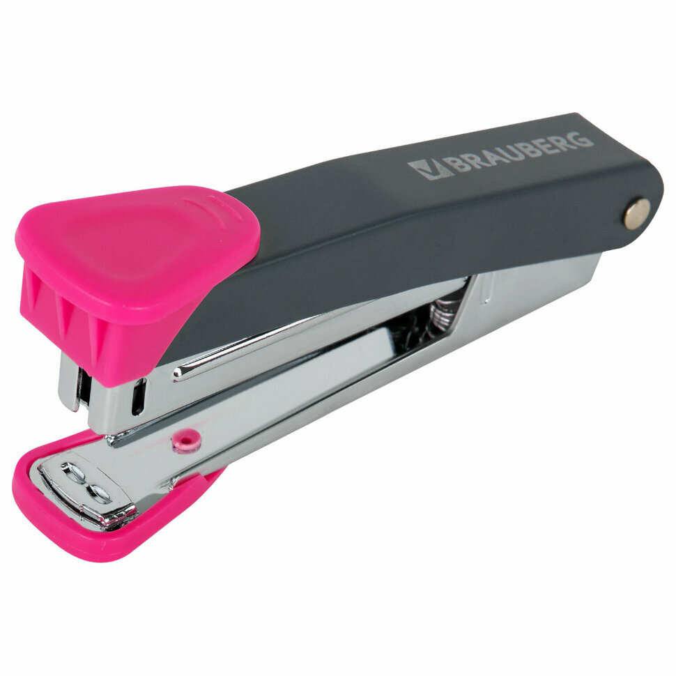 Степлер №10 металлический BRAUBERG "UNIVERSAL GT", до 16 листов, с антистеплером, красный, 272751, 272751