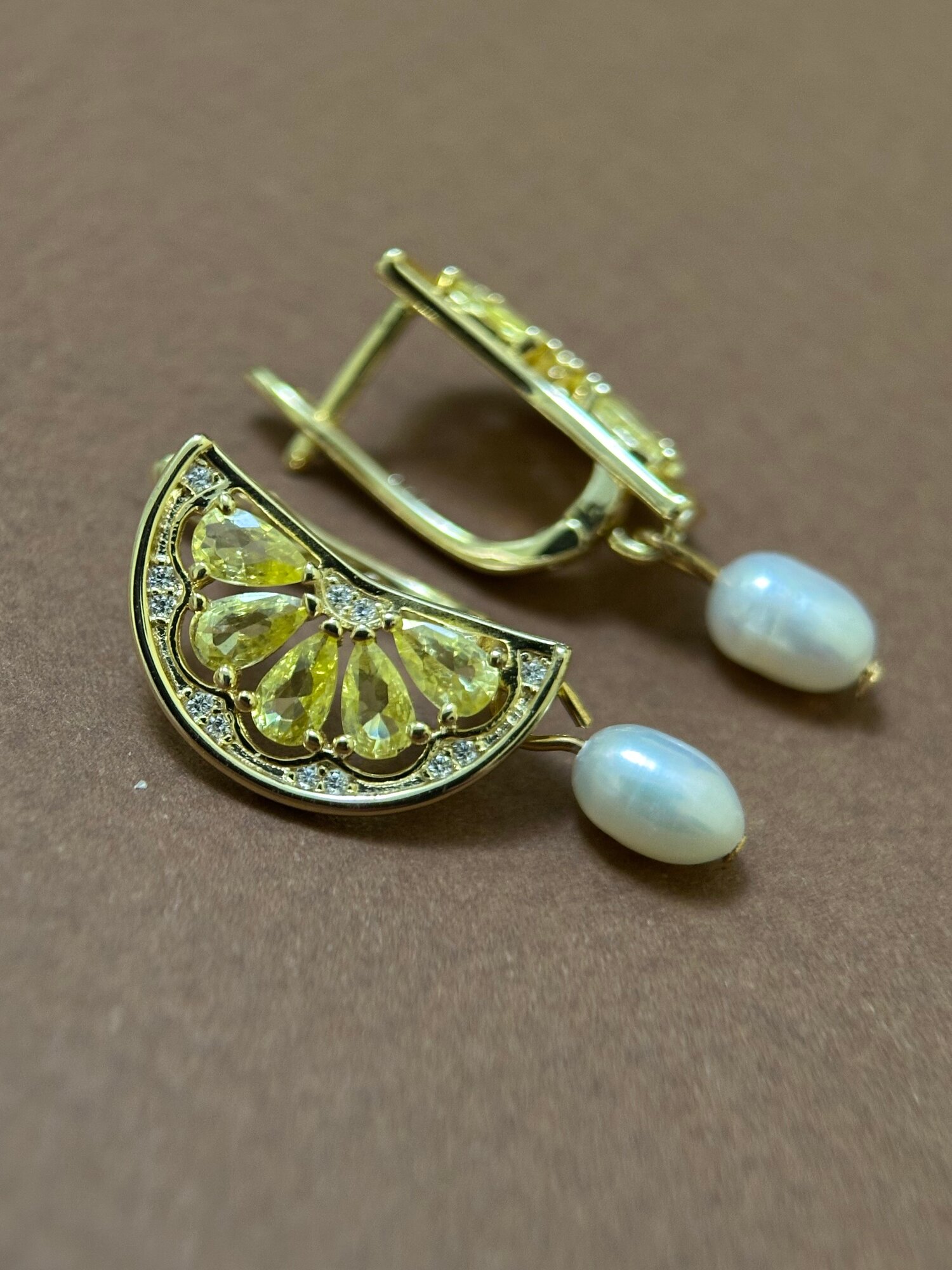 Серьги с подвесками Jewellery by Marina Orlova, жемчуг пресноводный