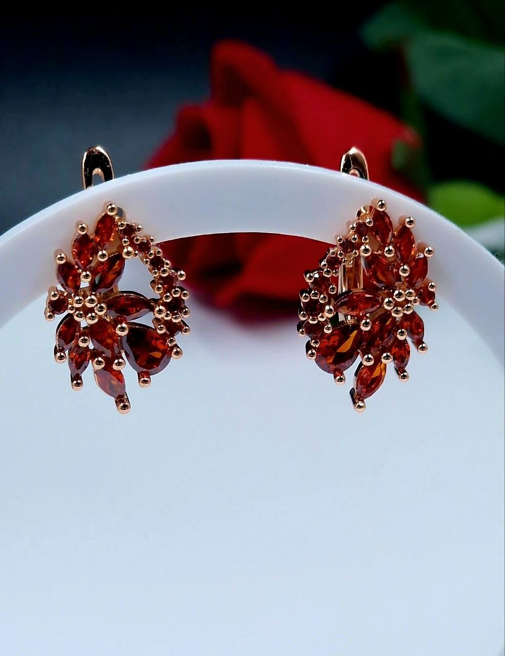 Серьги, фианит, искусственный камень