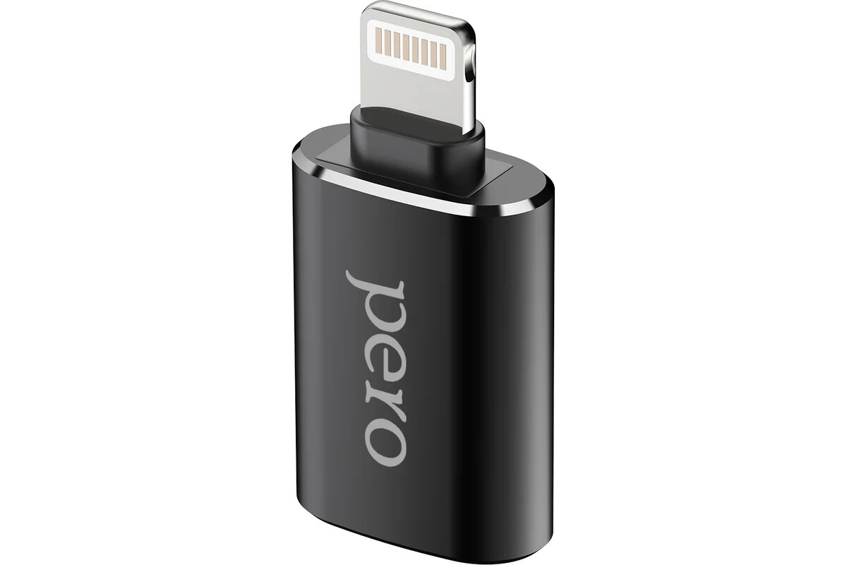 PERO Адаптер AD02 OTG LIGHTNING TO USB 3.0, черный PRAD02LTBK