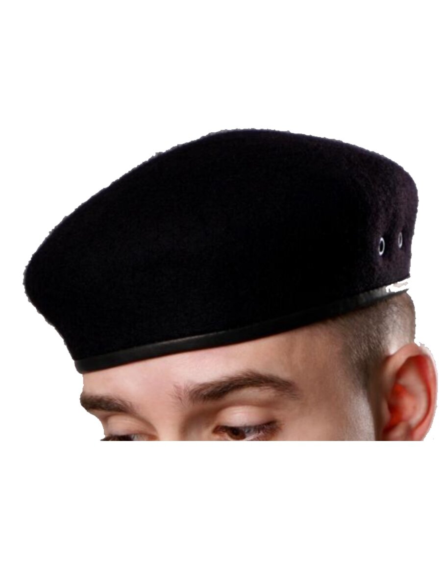 Берет черный, фетровый, мужской, бесшовный, всесезонный, размер 55