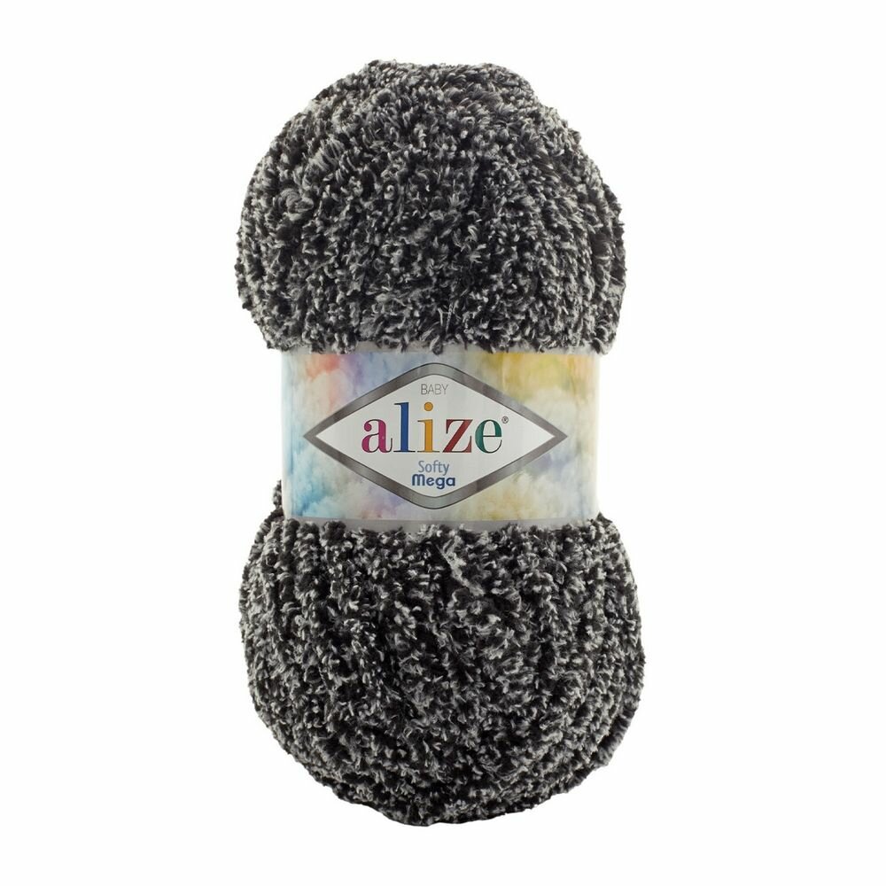 Пряжа для вязания Alize Softy Mega 799 панда 100 гр/70 м 100% микрополиэстер