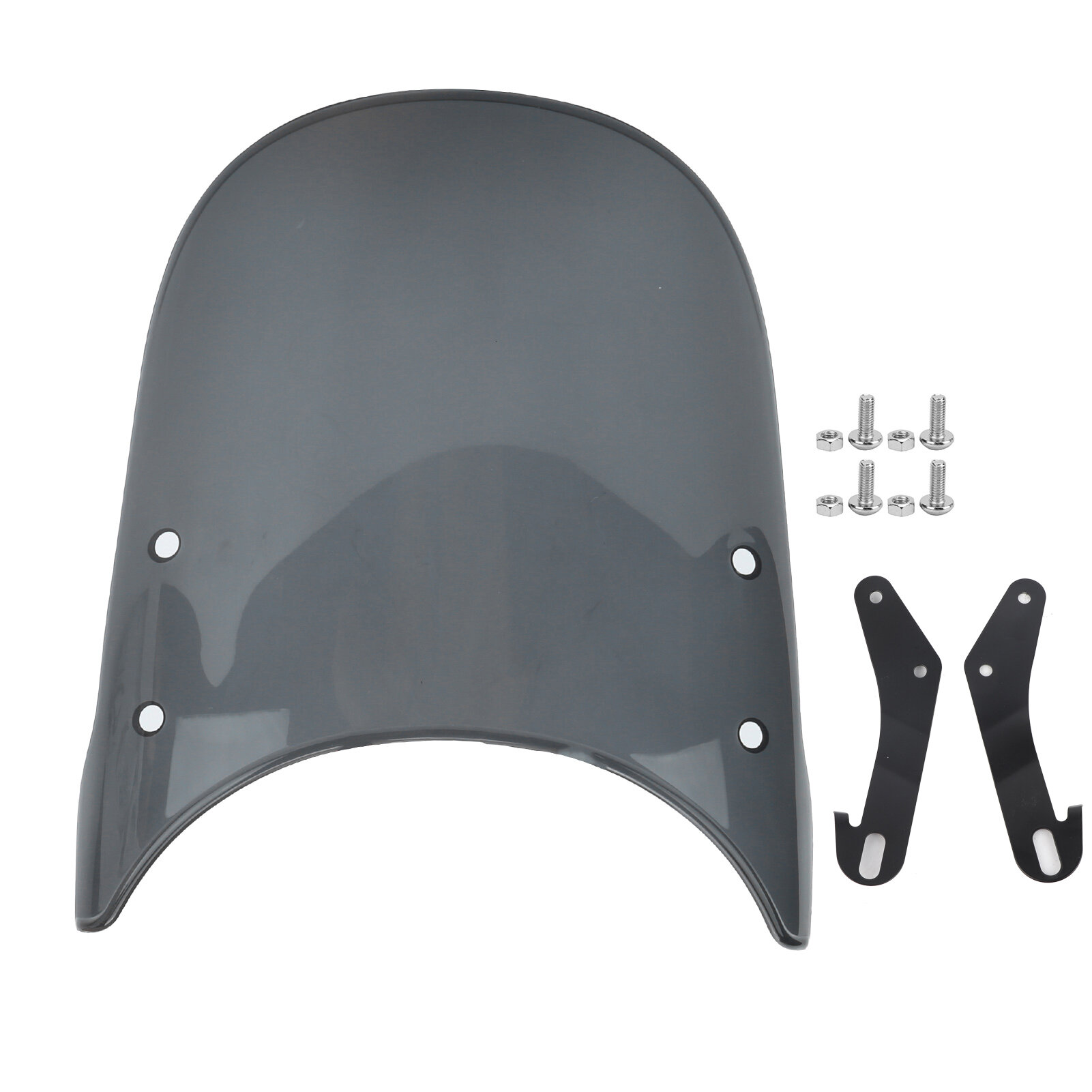 Мотоциклетный Ветрозащитный экран Универсальный, устойчивый к царапинам, Подходит для Круглых Фар Triumph Bonneville 57 дюймов (Fumée)