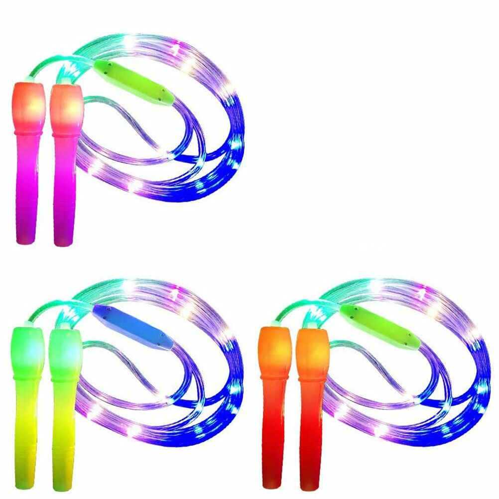 Красочная светящаяся скакалка 2-в-1 для детей, 1 шт. спортивный инвентарь для фитнеса и здоровья, увлекательная тренировка 2-в-1, простота в использовании, регулируемая длина