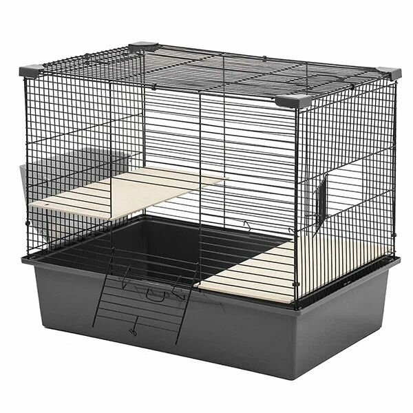 Клетка для шиншилл Дарэлл "Craft", 2 этажа, разборная, 58х40х52,5 см, серо-черная, в коробке