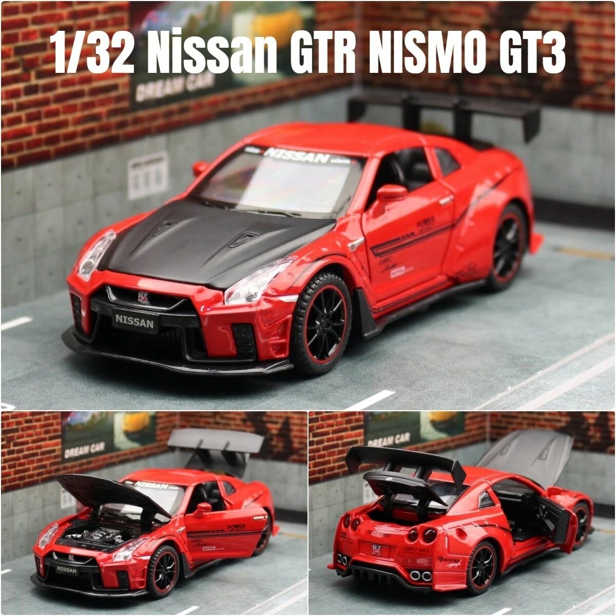 DIECAST CAR 1/32 Коллекционная металлическая машина Nissan GTR R35 Nismo GT3 JDM Игрушечная машина