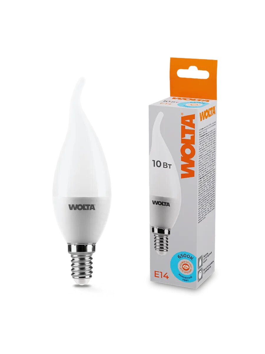 Светодиодная лампа WOLTA 25WCD10E14 10Вт 6500K E14 холодный белый