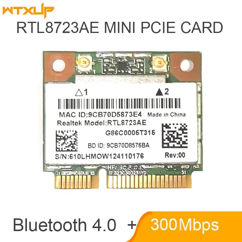 RealTek RTL8723AE 300 Мбит/с + Bluetooth4.0 мини PCI-Express беспроводная Wi-Fi карта WLAN комбинированная карта Wlan