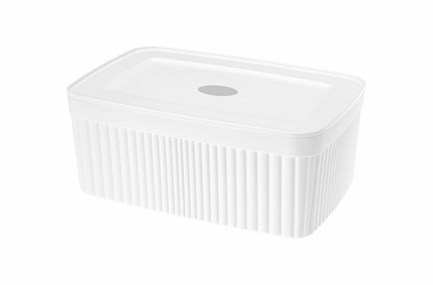 Контейнер для хранения Econova с крышкой "Velvet" белый, 23х15х9 см, 2,5 л