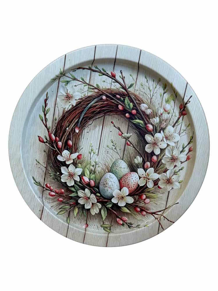Поднос Gala "Светлая пасха" , металл, 28 см, круглый, с рисунком