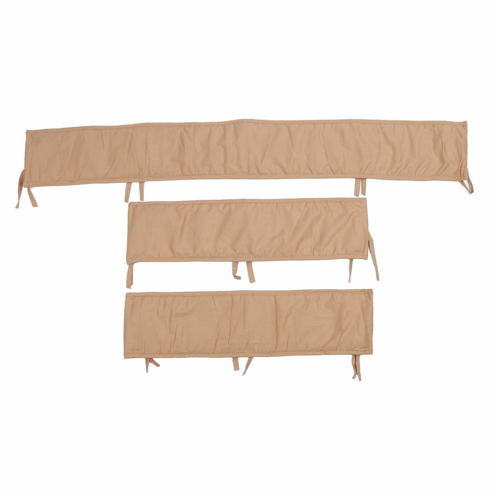 3 шт. хлопковый бампер для детской кроватки, мягкий, противоударный, моющийся, безопасный, для прорезывания зубов, светло-коричневый