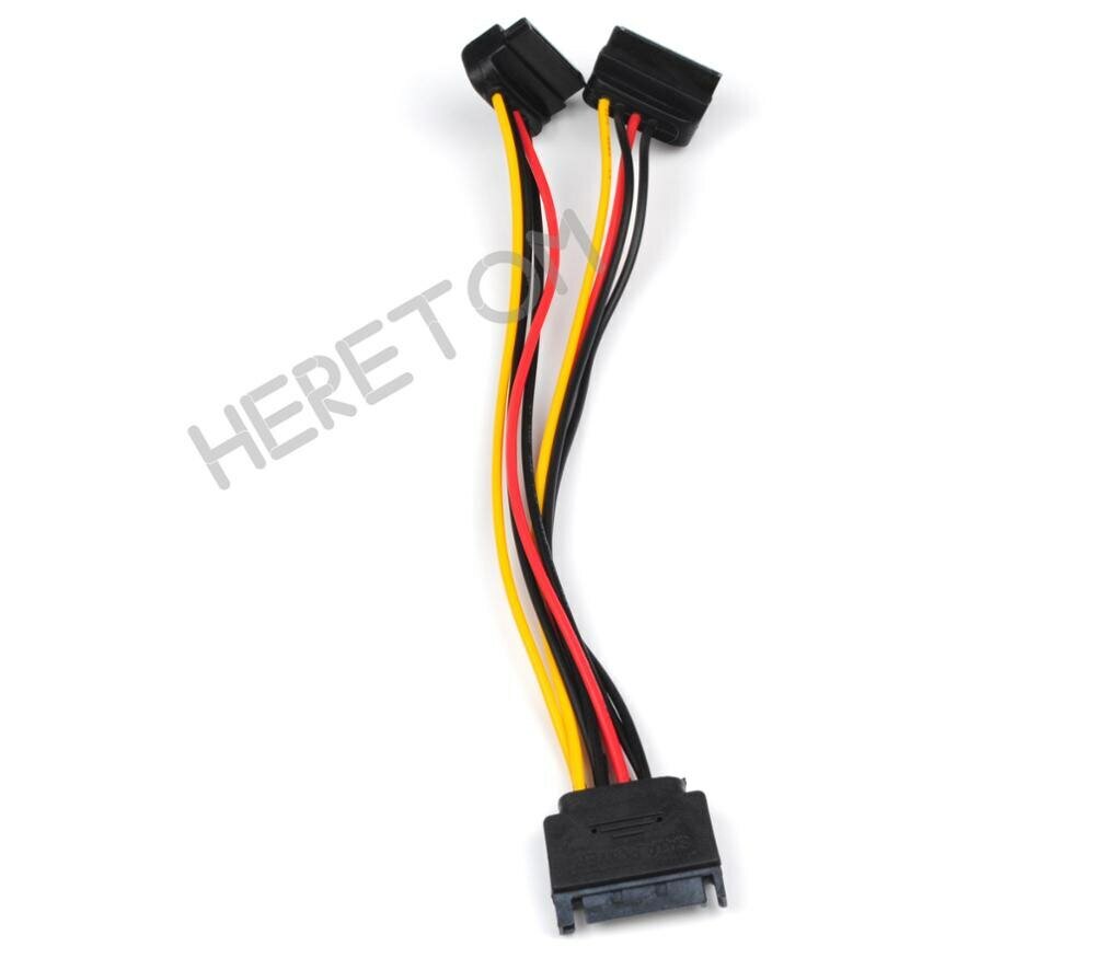 90 градусов SATA Power 15pin Y-образный разветвитель кабеля-адаптера «папа-мама» для жесткого диска HDD 20 см