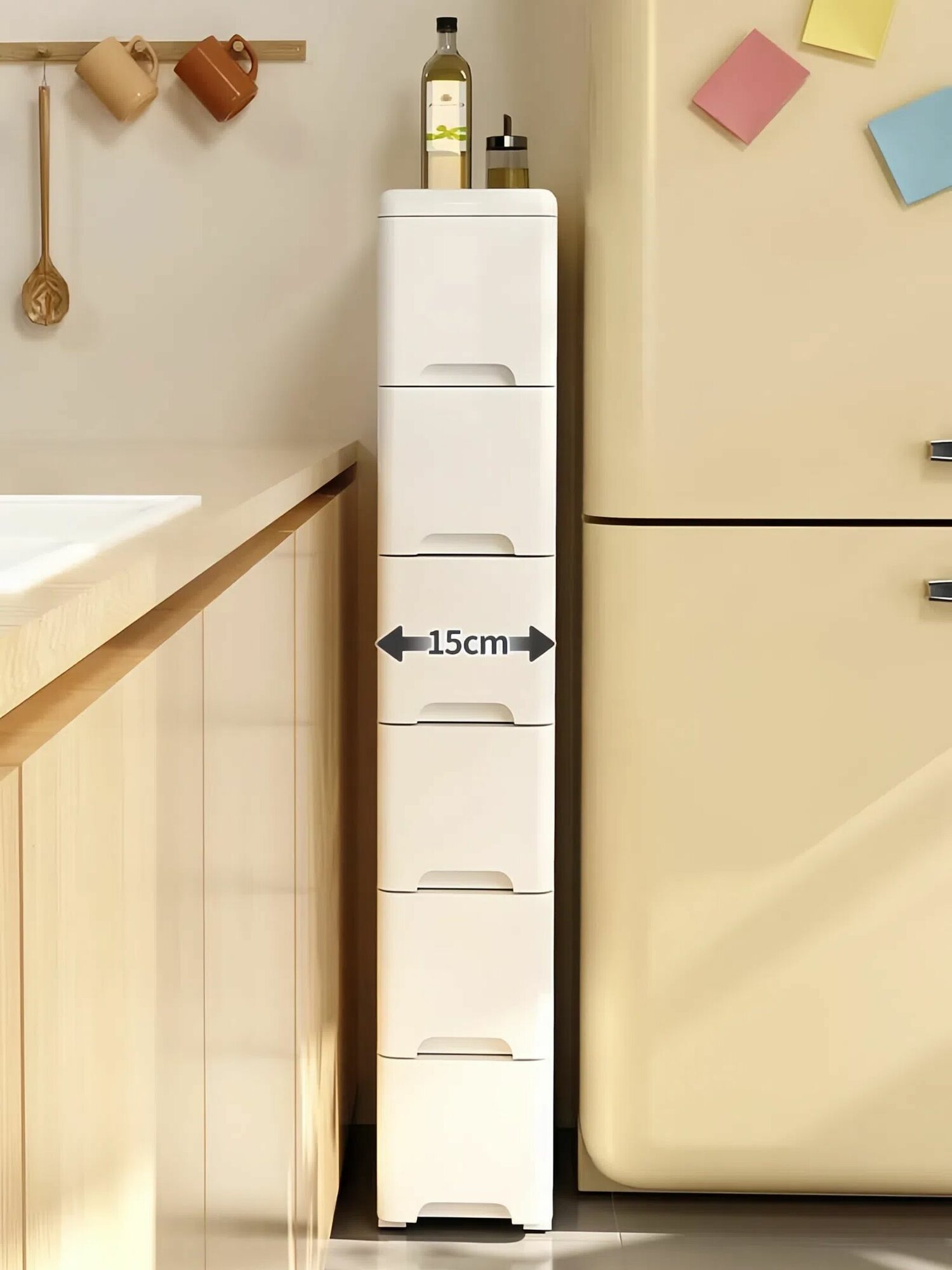 Пенал для ванной напольный узкий шкафчик в ванную и туалет шкаф пенал 15х38х98 см Универсальный