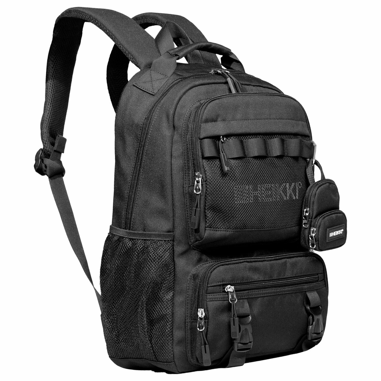 Рюкзак HEIKKI FUSION (хейки) универсальный, отделение для ноутбука, с кошельком, черный, 44х31х14 см, 273864