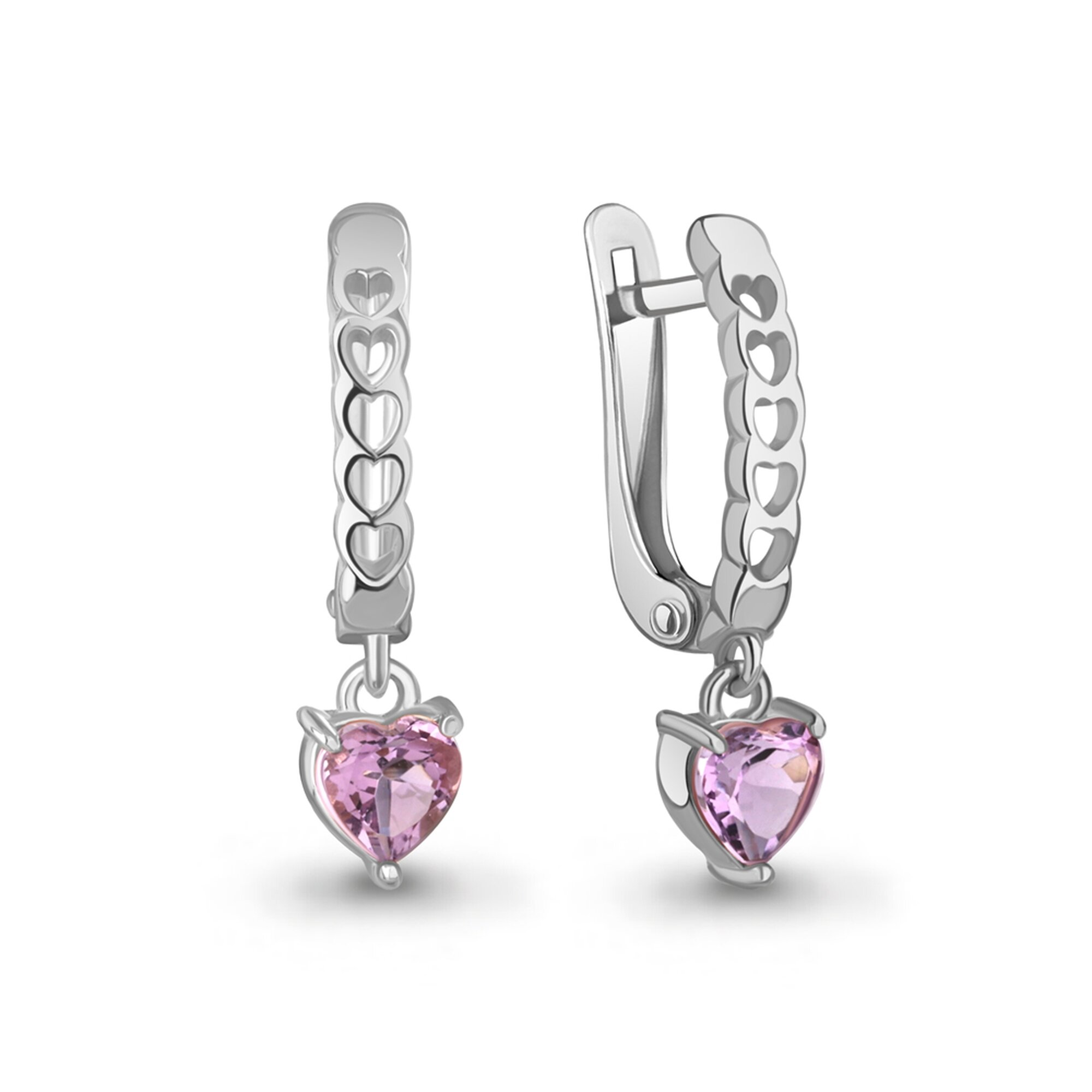 Серьги, серебро, 925 проба, родирование, аметист