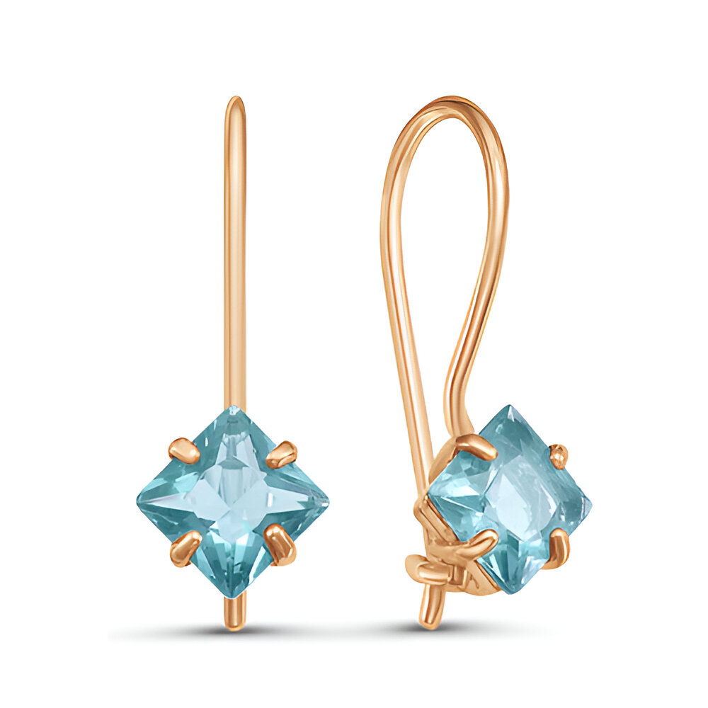 Серьги, красное золото, 585 проба, фианит