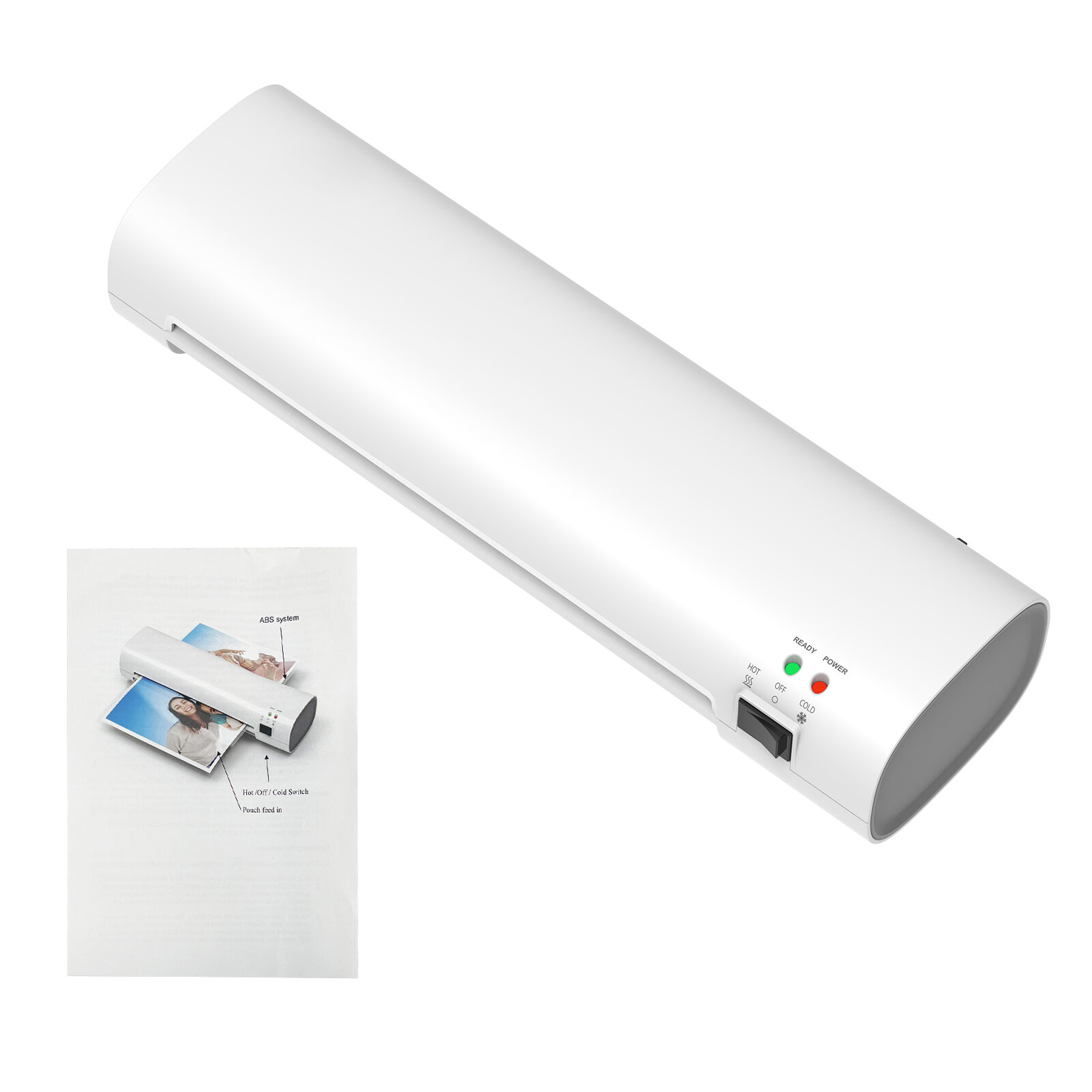 Ламинатор формата А4, 9-дюймовый термоламинатор, настольный, для горячего и холодного ламинирования, 2 ролика, ширина загрузочного отверстия 230 мм, быстрый нагрев, подходит для ламинирующих пакетов форматов А4/А5/А6, для дома и офиса.