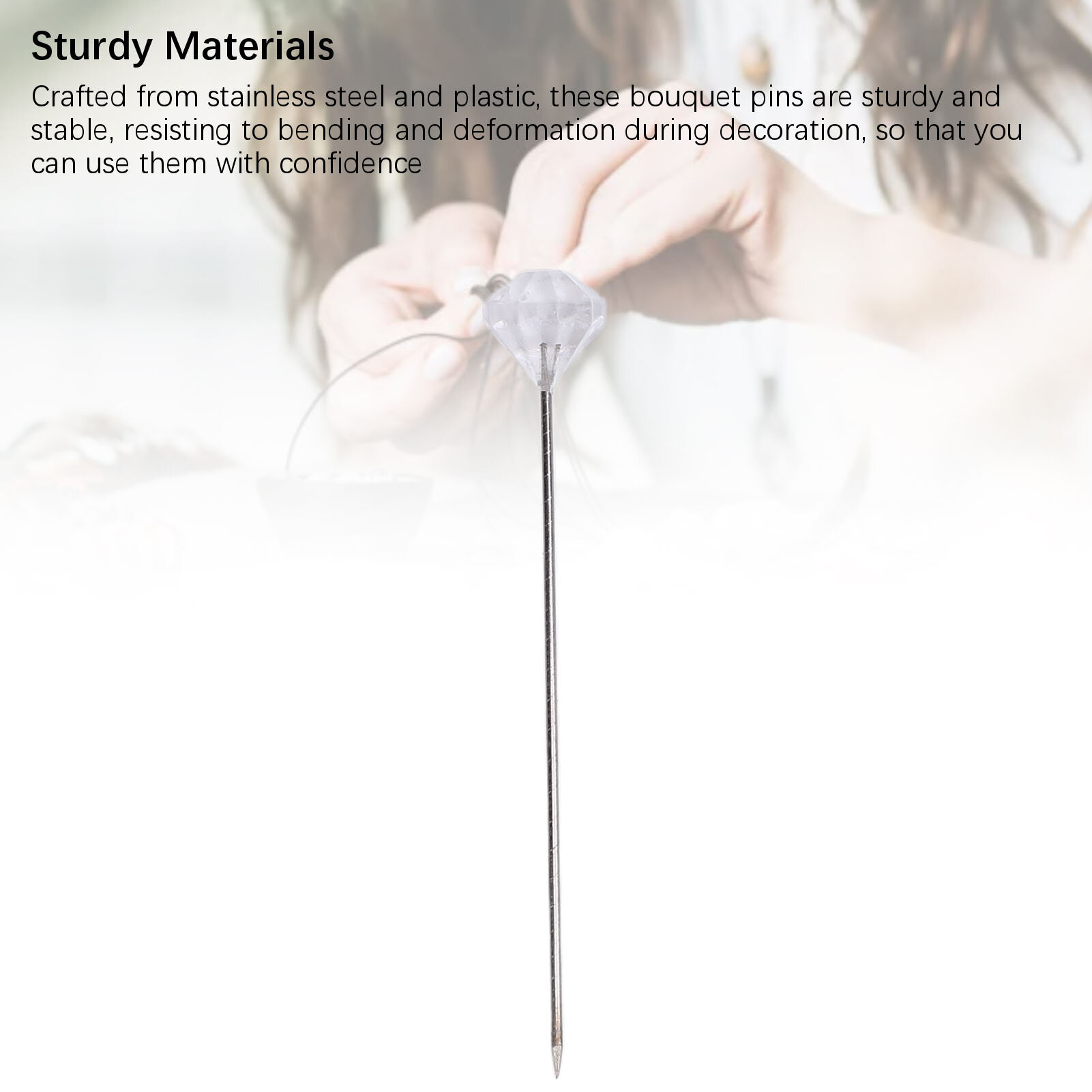 300 шт. бутоньерок, блестящие, изысканные, элегантные, стразы, прямые булавки для украшения свадебной вечеринки, шитья, рукоделия
