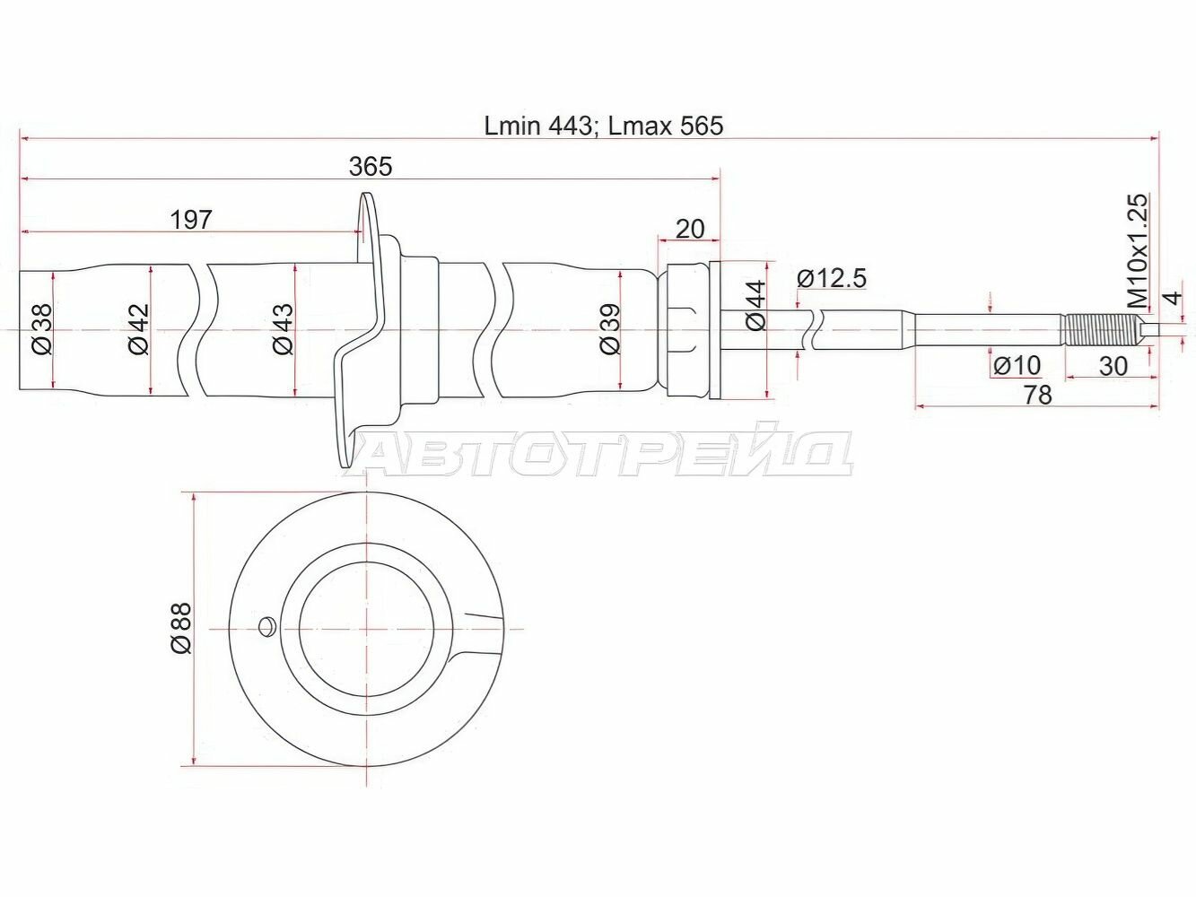 Амортизатор передний для Хонда Аккорд арт ST51605S1AG22 SAT