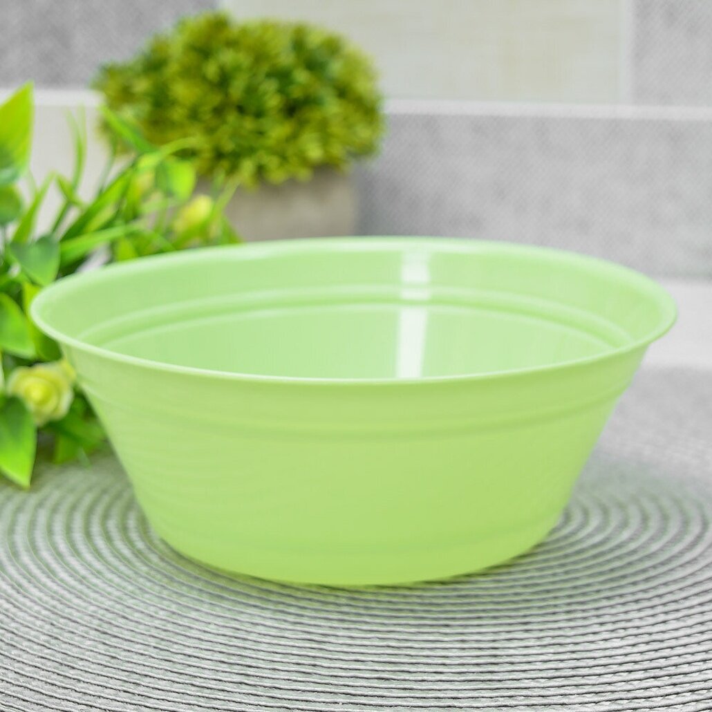 Миска глубокая 1л "Лето", пластик, светло-зелёный, удобная для сервировки, цвет в ассортименте