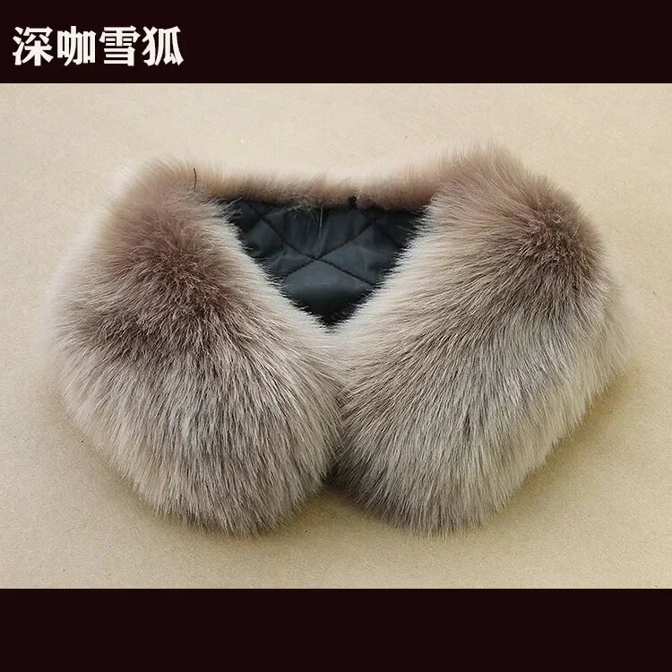 Qearlstar Женщины Факс Мех воротник Шарф 55 * 15 см Роскошные мягкие пальта Капушон Мех Декор Мужчины Детские Мех воротник Оборотки YC3,160,55,1, искусственный мех, полиэстер,№032 хаки,15