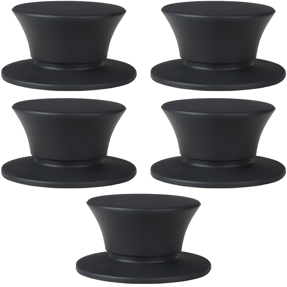 Ручка для посуды из силикона, цвет черный, набор 5 шт.