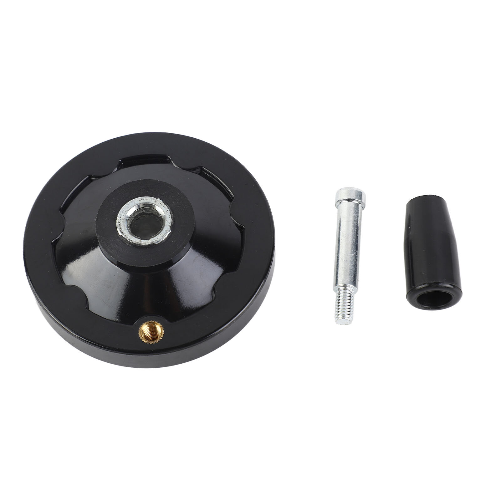 1 Pcs Black Lathe Milling Machine Rear Ripple Hand Wheel With Revolving Handle(10x 80mm)