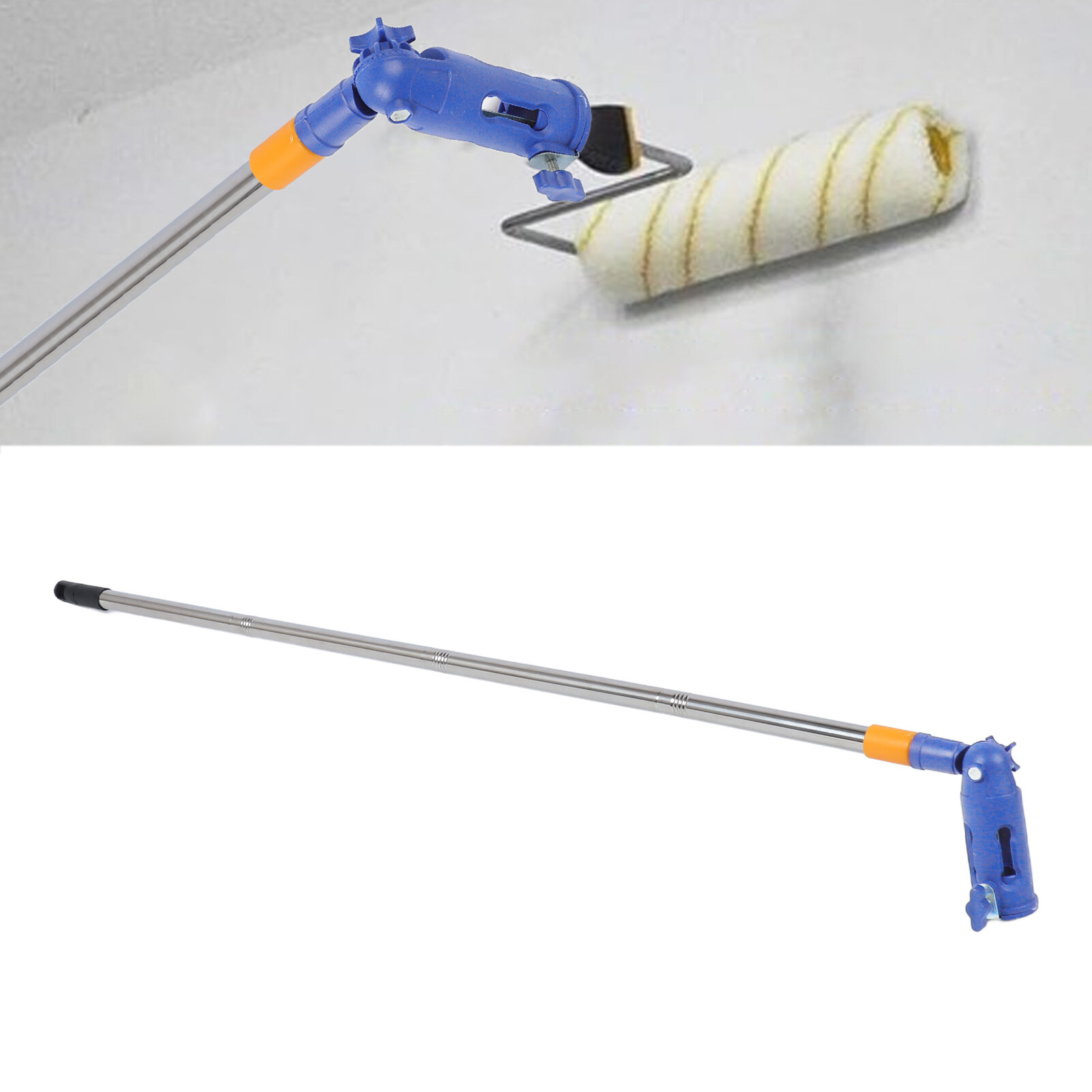 Удлинитель малярной кисти из нержавеющей стали, пластик, вращающийся на 180 градусов малярный валик, удлинитель кисти для покраски угловых кромок