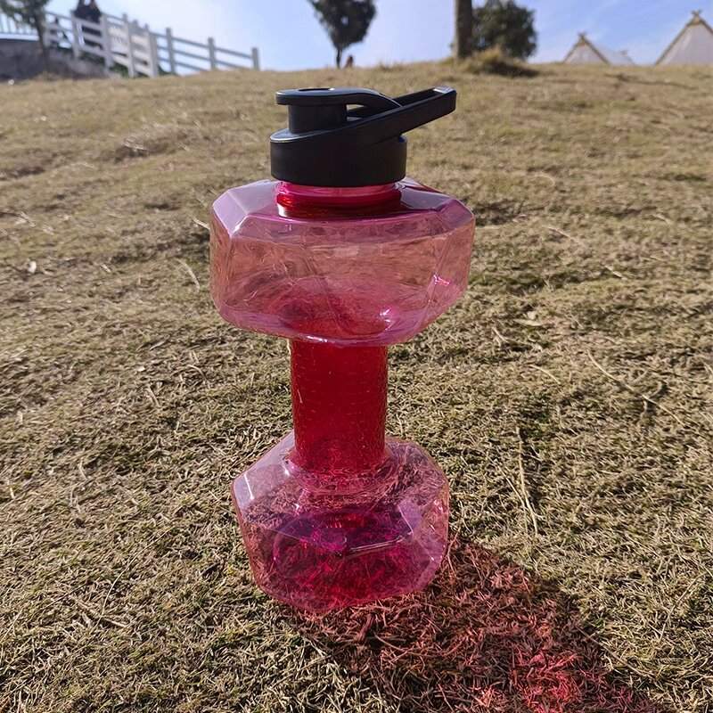 Спортивный стакан, в форме гантели, пластик, красный, 1500мл