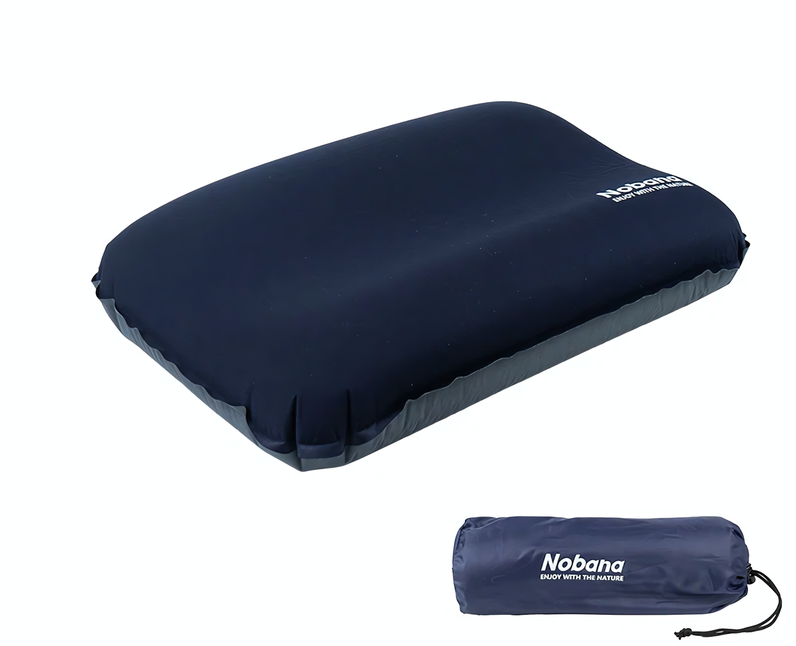 Подушка Nobana туристическая самонадувающаяся с чехлом, 46 * 30 см, синяя