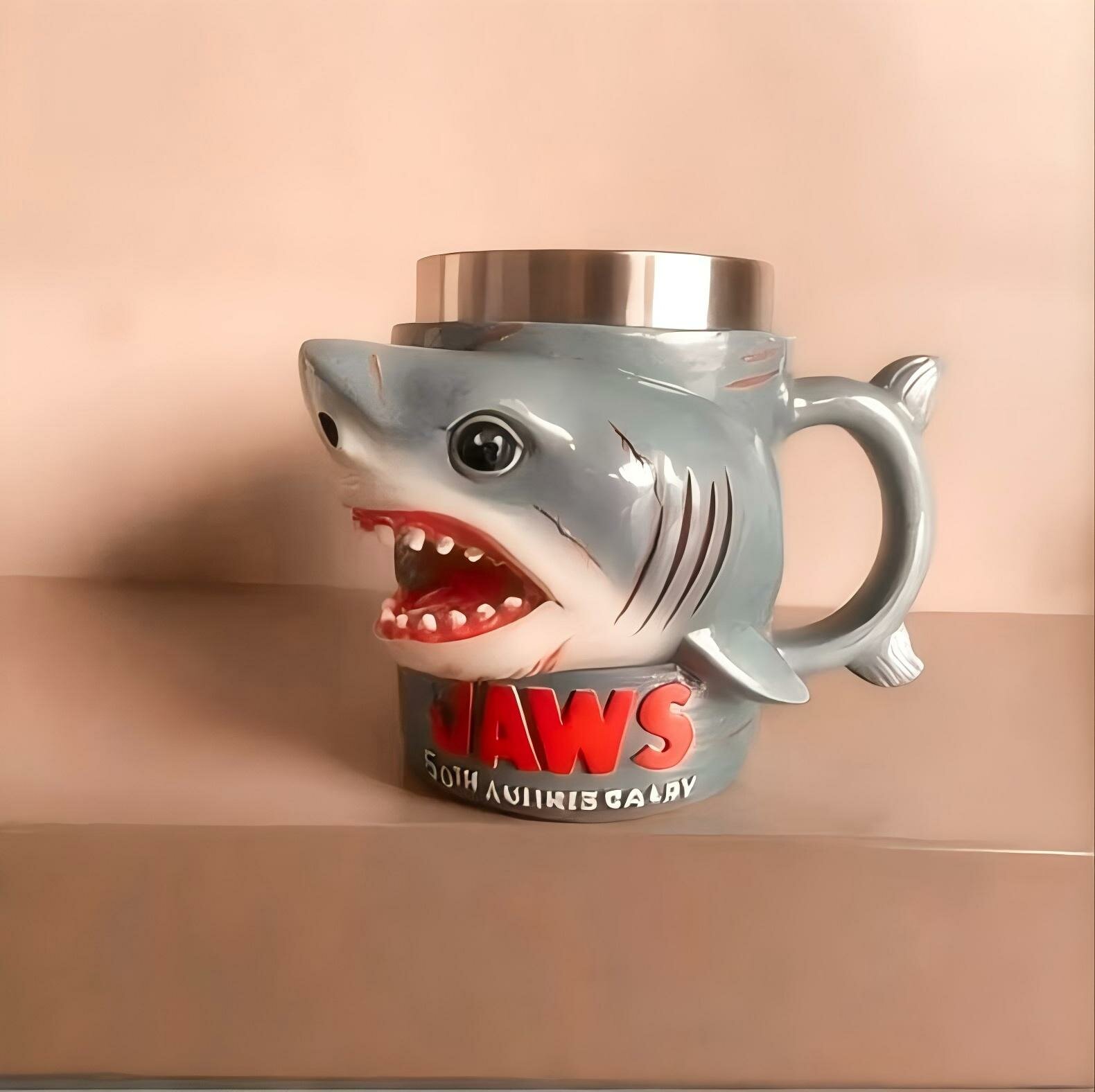 Кружка "Акула", нержавеющая сталь, для посудомоечной машины, 500 мл