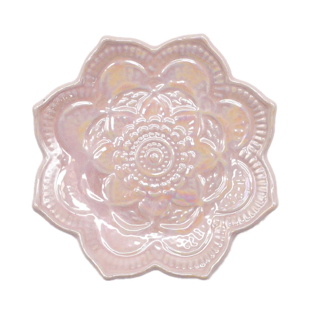 Керамическая тарелка MOWU HOUSE, Lotus flower-pink