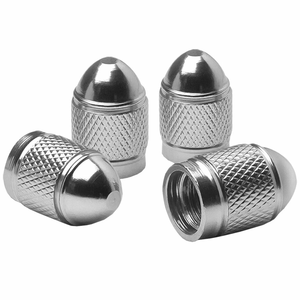 Алюминиевые колпачки на ниппели Silver, 4 шт