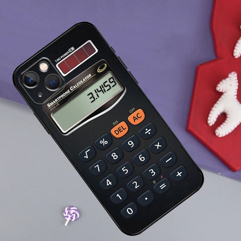 Чехол для телефона с калькулятором в стиле ретро для iPhone 16, 15, 14, 13, 12, CC637, For iPhone 15